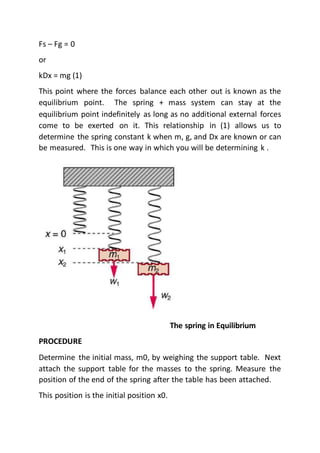 Hooks law | DOCX | Physics | Science