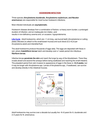 HOOK WORM INFECTION - Clinical Features , Diagnosis & Treatment.pdf