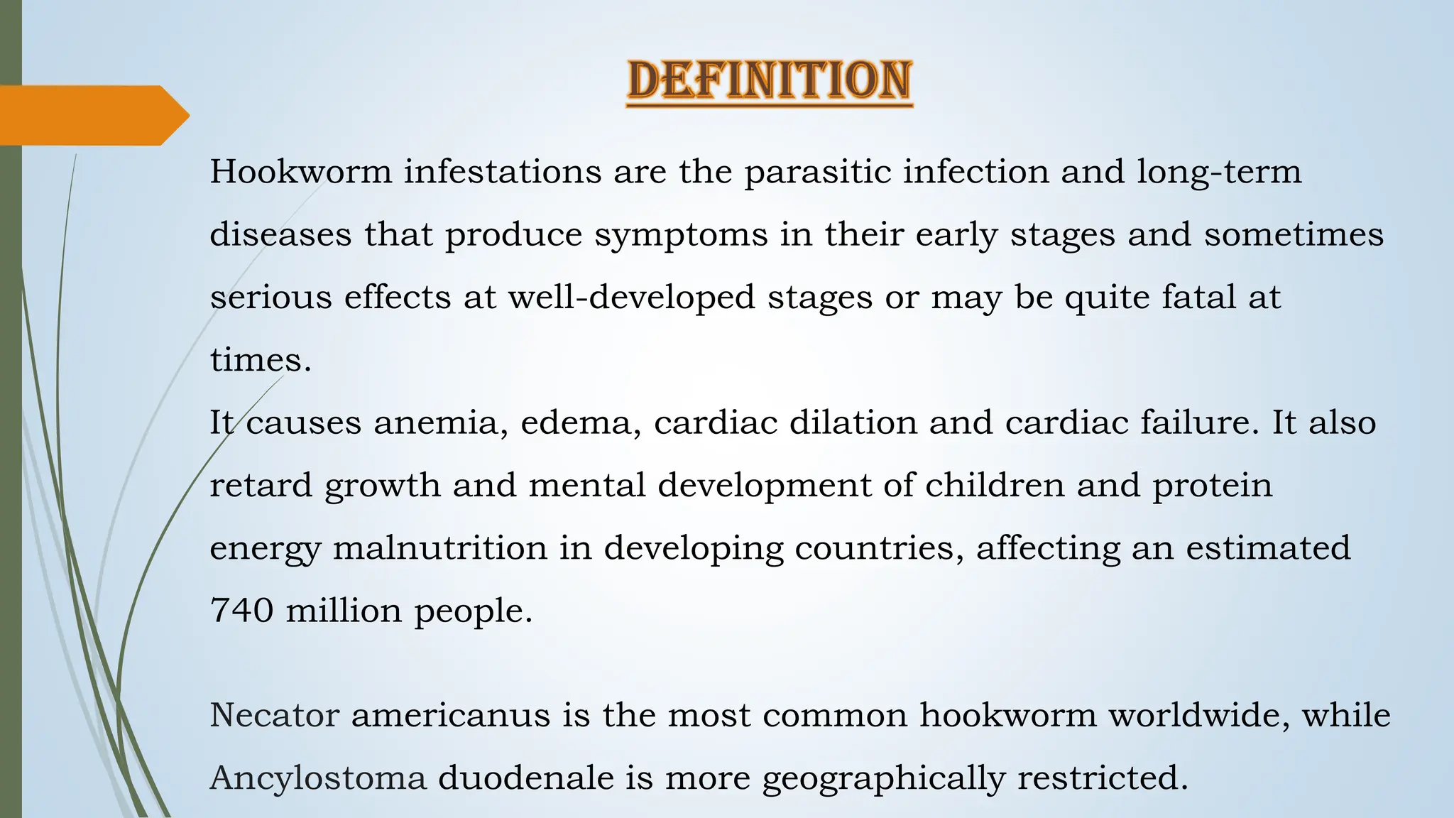 Slide to define about Hookworm infestation | PDF