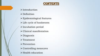 Slide to define about Hookworm infestation | PDF