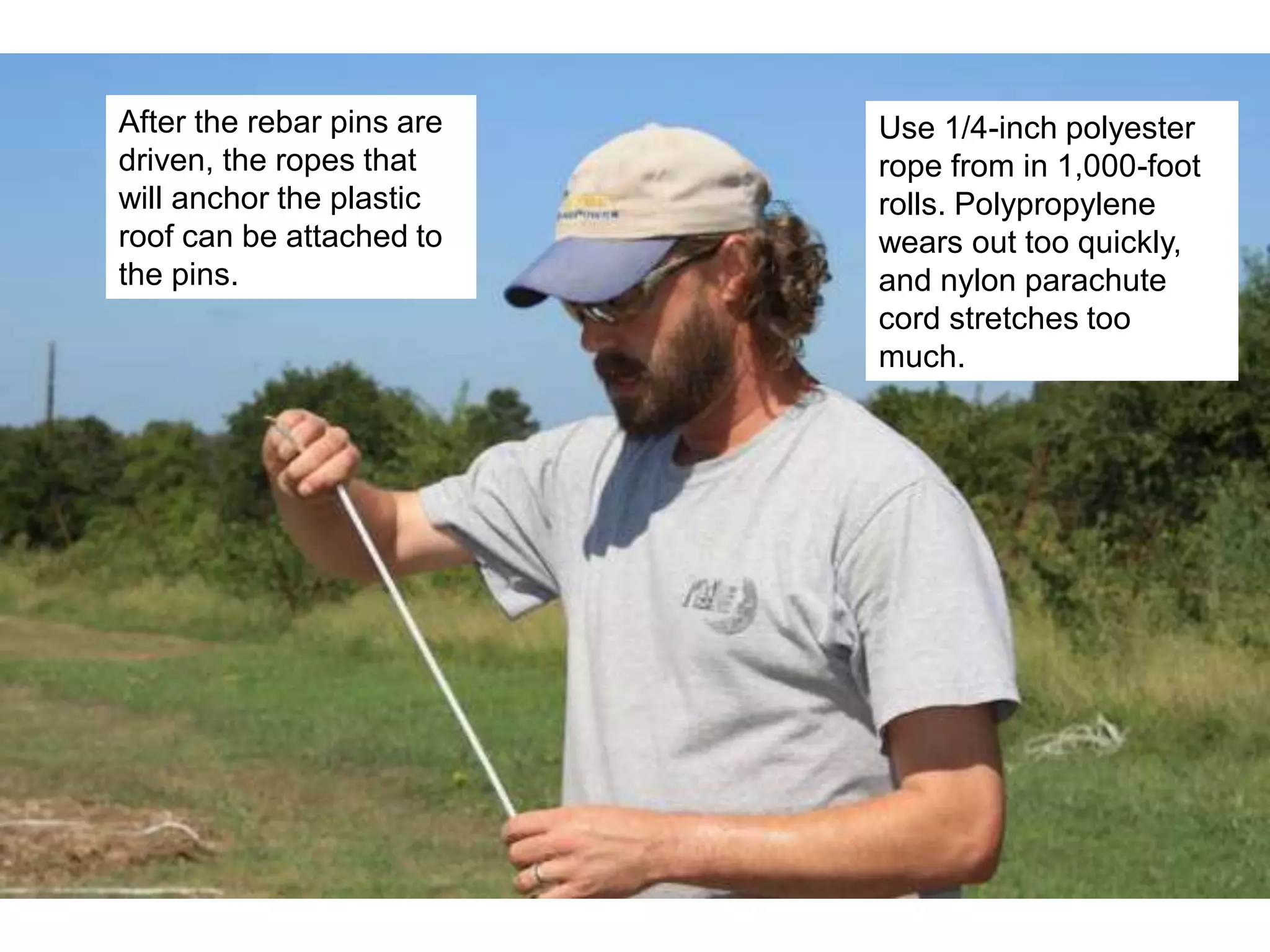 How to Build a Hoophouse, Part 3 (attaching ropes,standing the hoops) | PDF