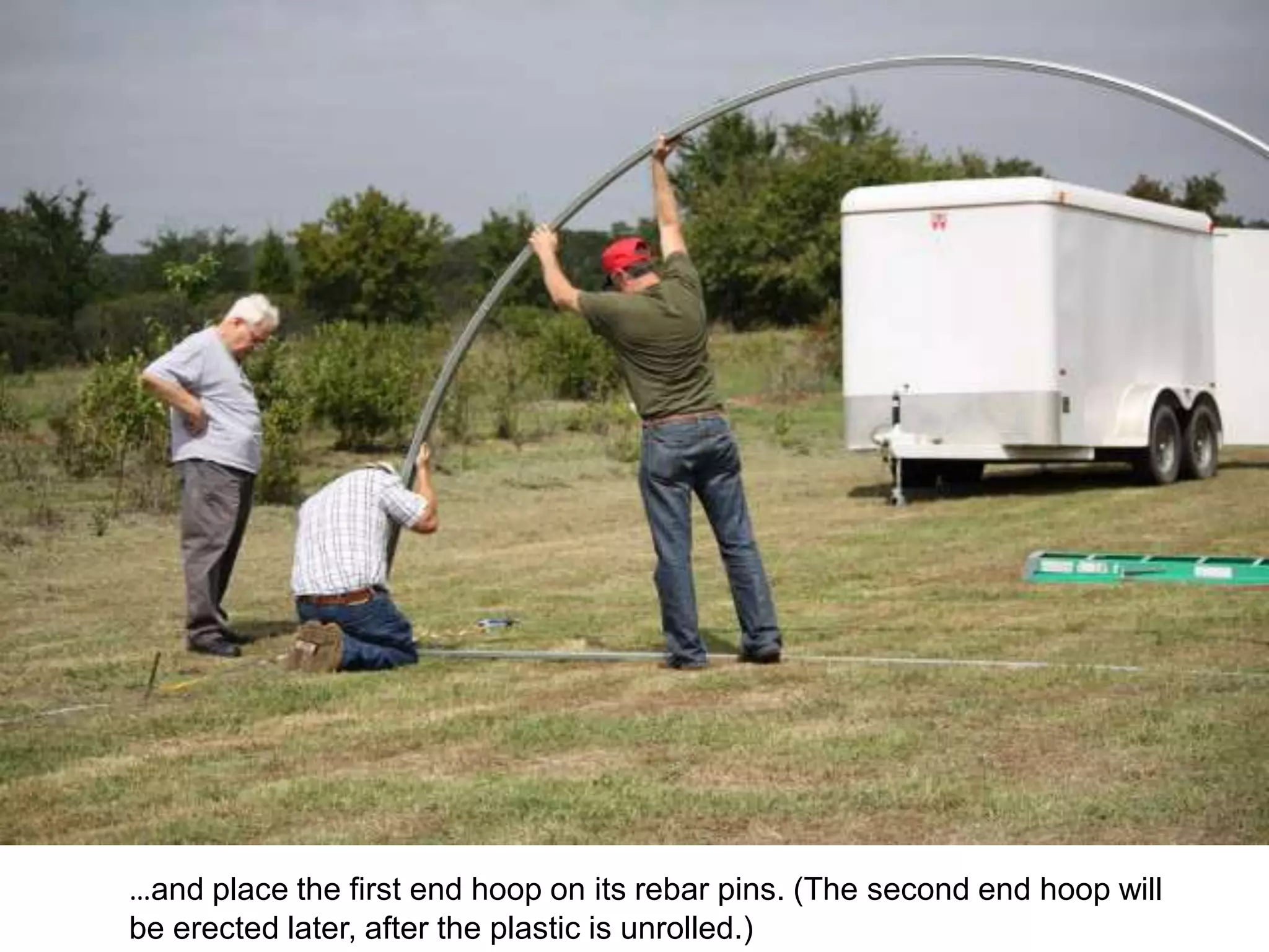 How to Build a Hoophouse, Part 3 (attaching ropes,standing the hoops) | PDF