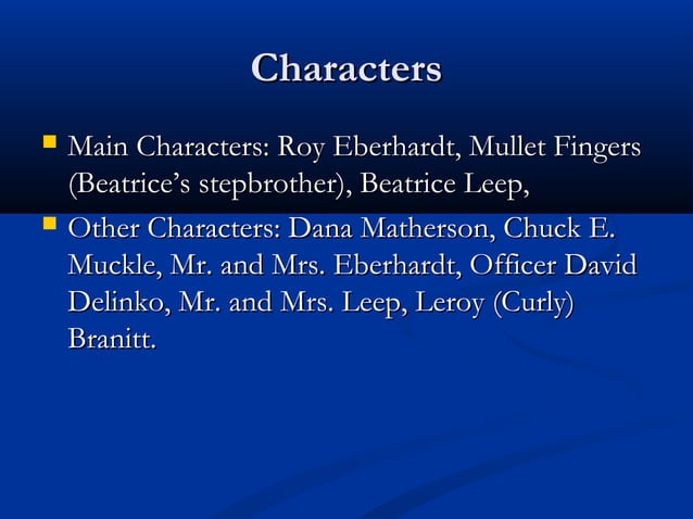 Hoot | PPT | Fiction | Books and Literature