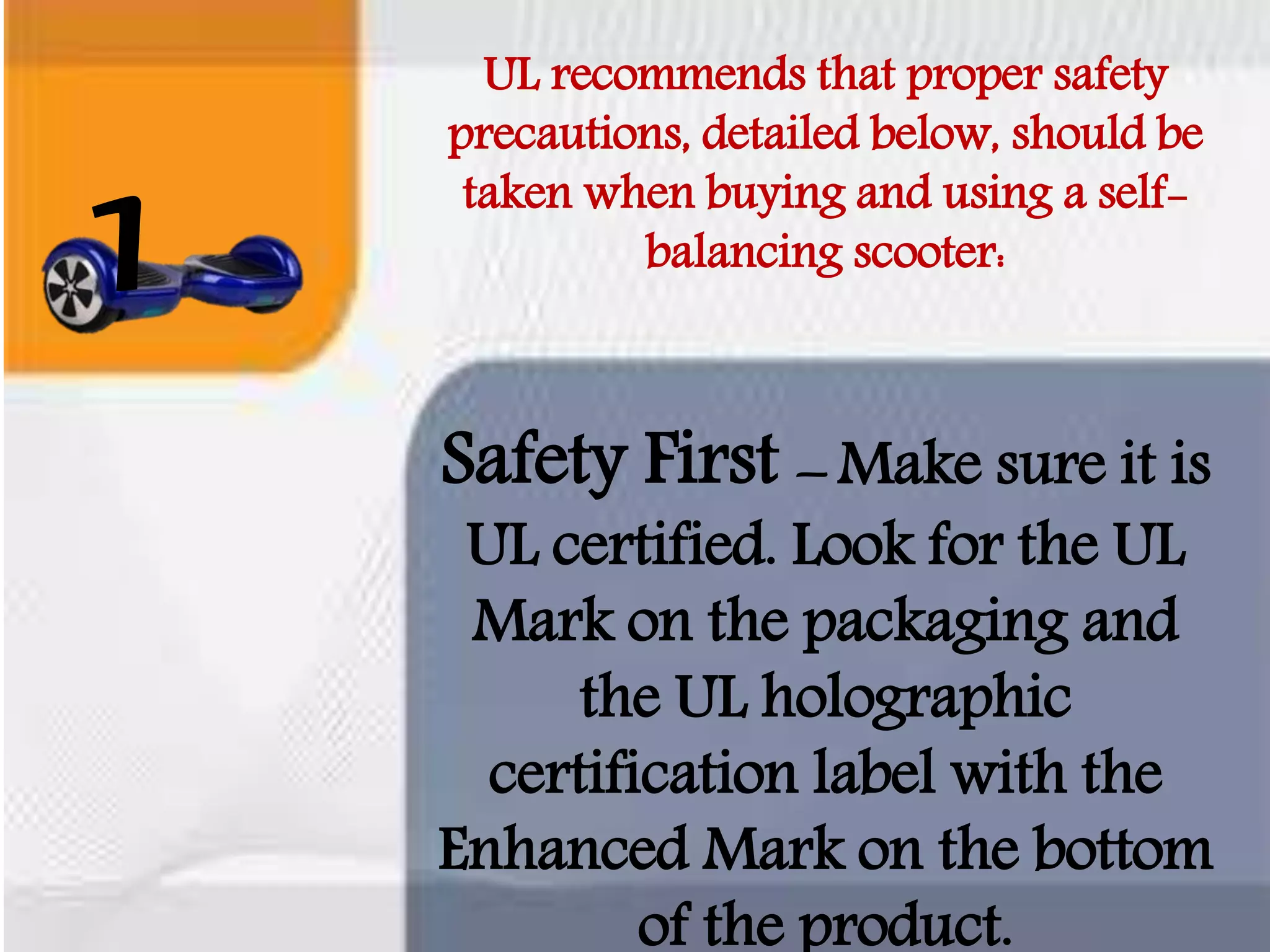 Hoover board ul 2272 certified for a maximum safety | PPTX