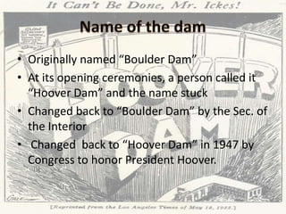 Student Presentation: The Hoover Dam by Sid and Vic | PPTX