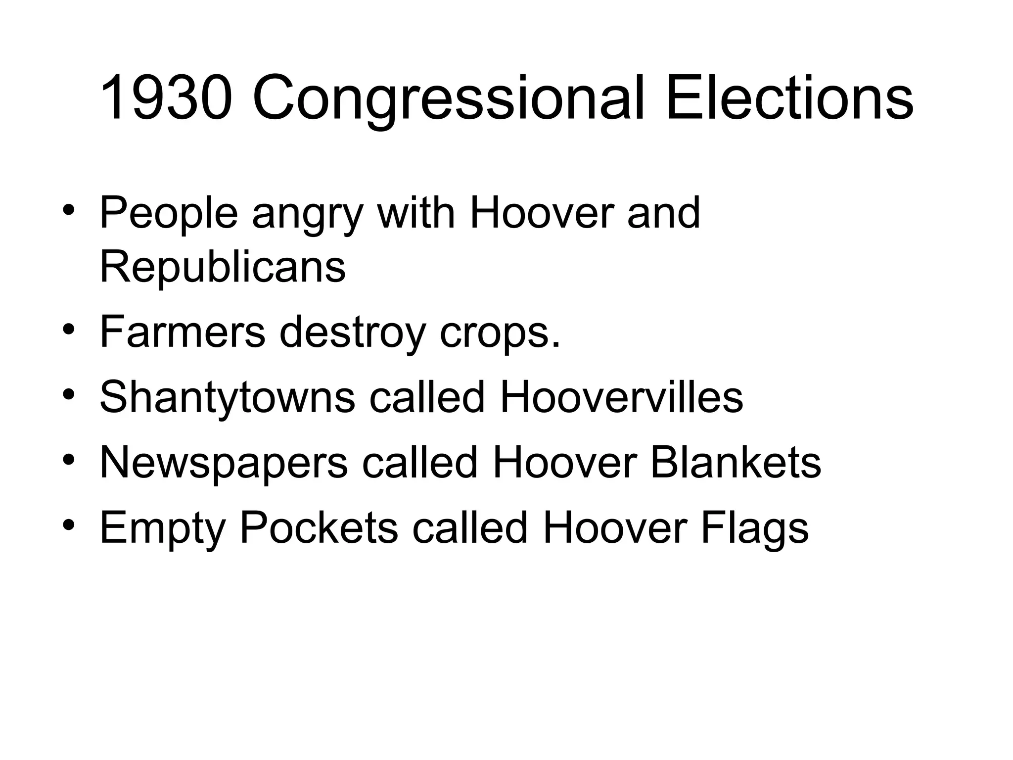Hoover struggles with the depression | PPT