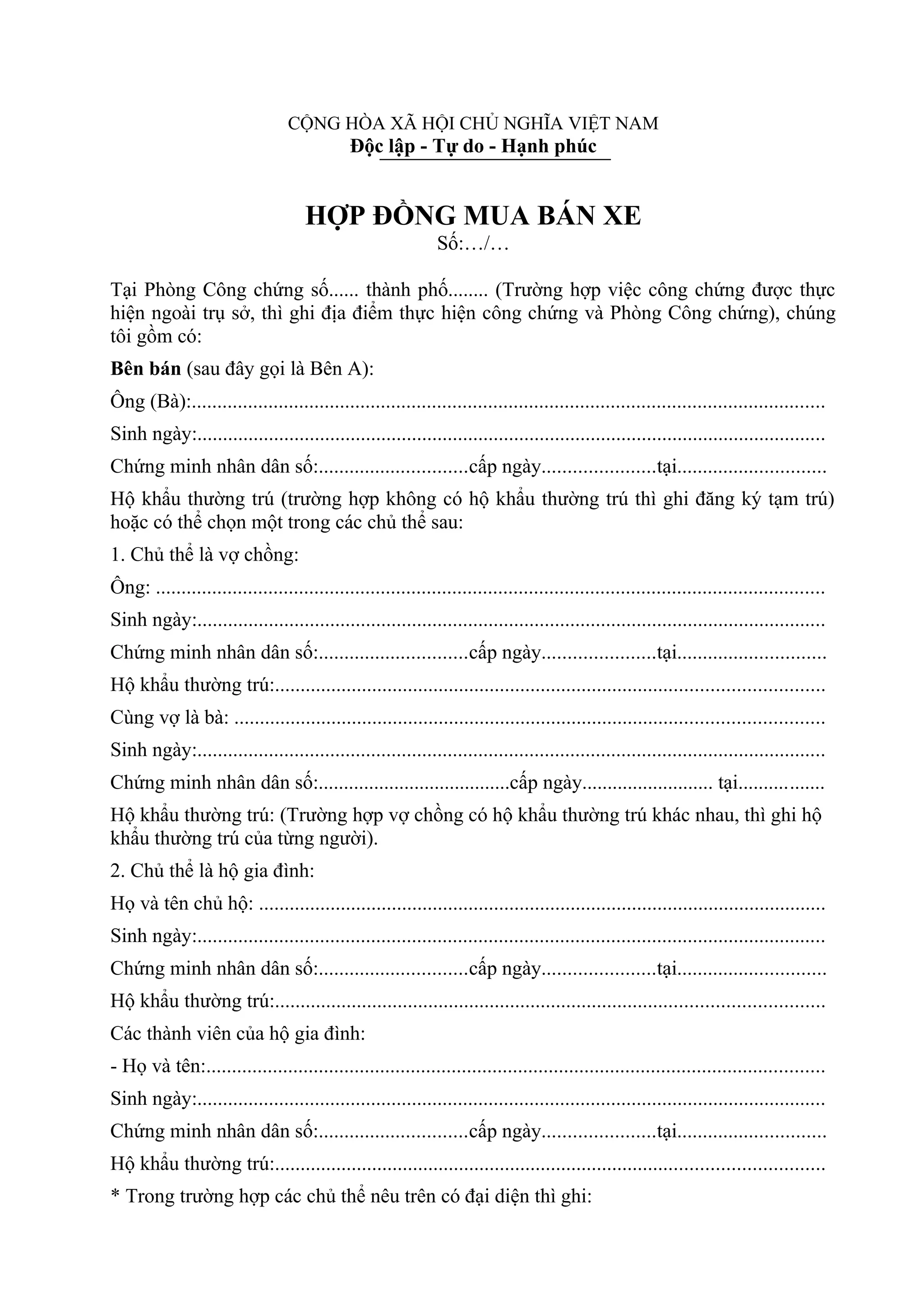 Hop dong-mua-ban-xe-may-cu | DOC