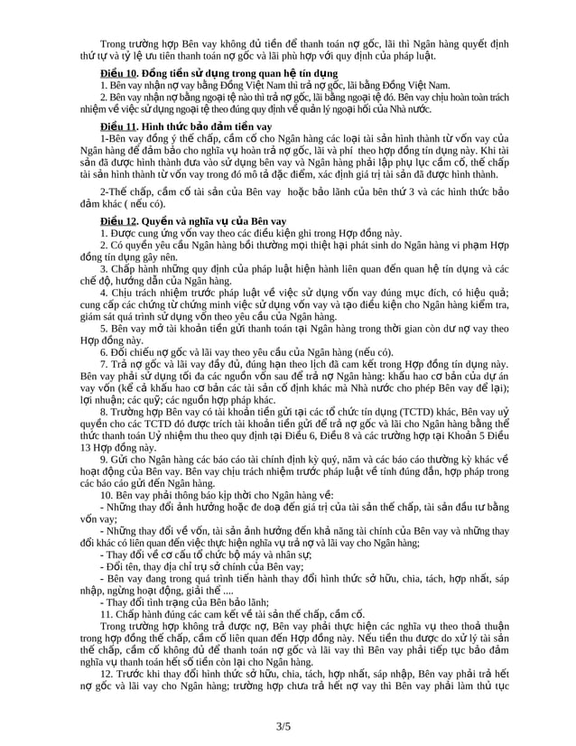 Hop dong-tin-dung-trung-han-dai-han | PDF