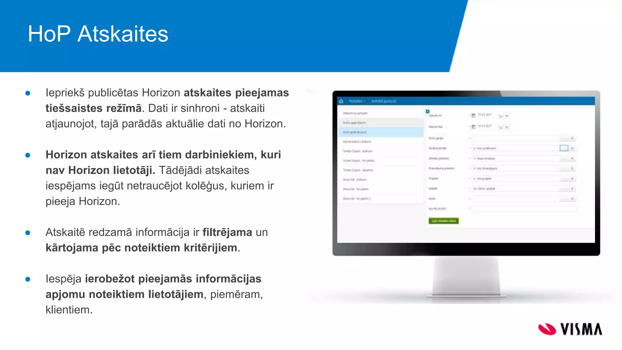 VISMA HoP Atskaites | PPTX