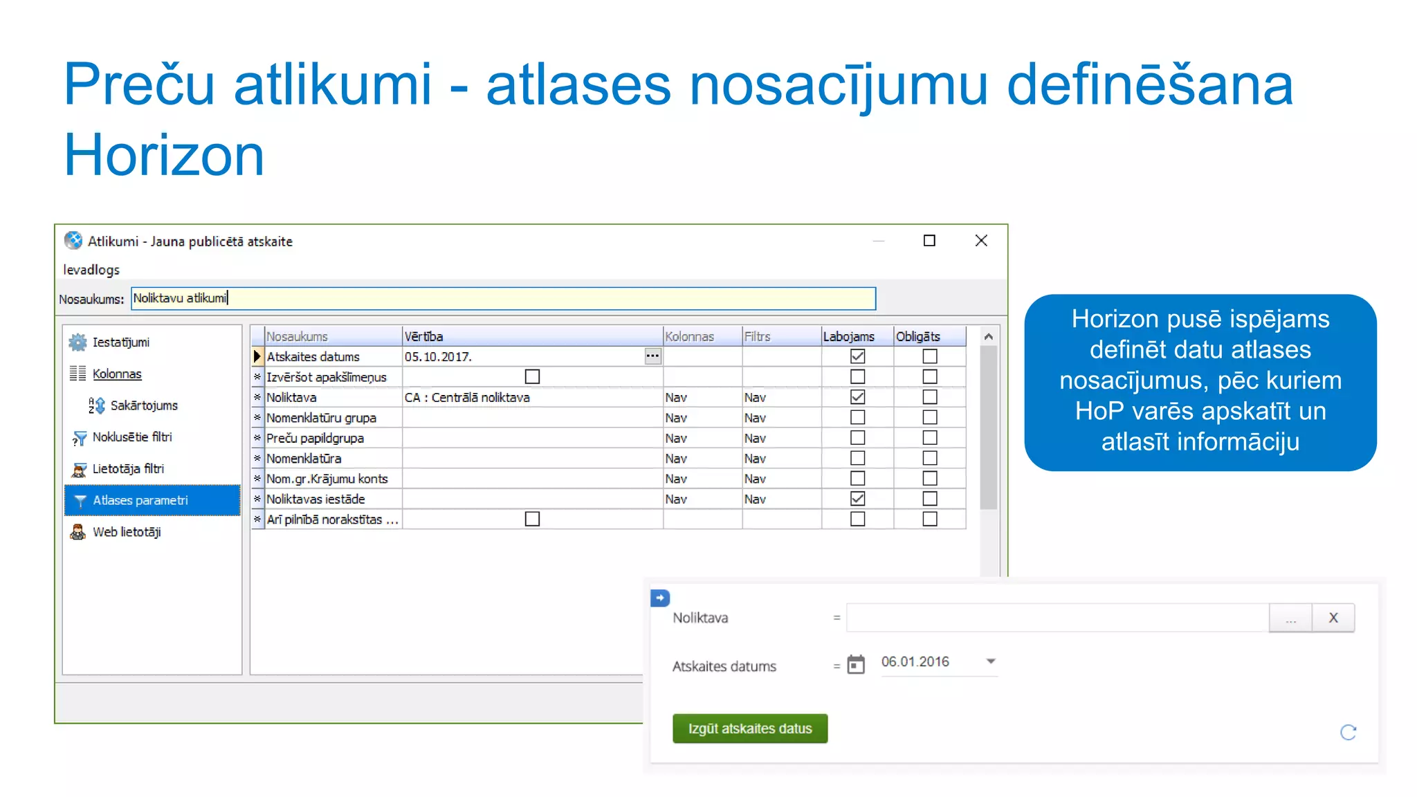 VISMA HoP Atskaites | PPTX