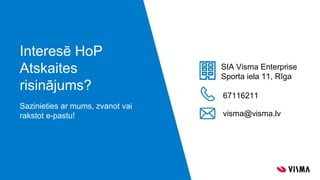 VISMA HoP Atskaites | PPTX