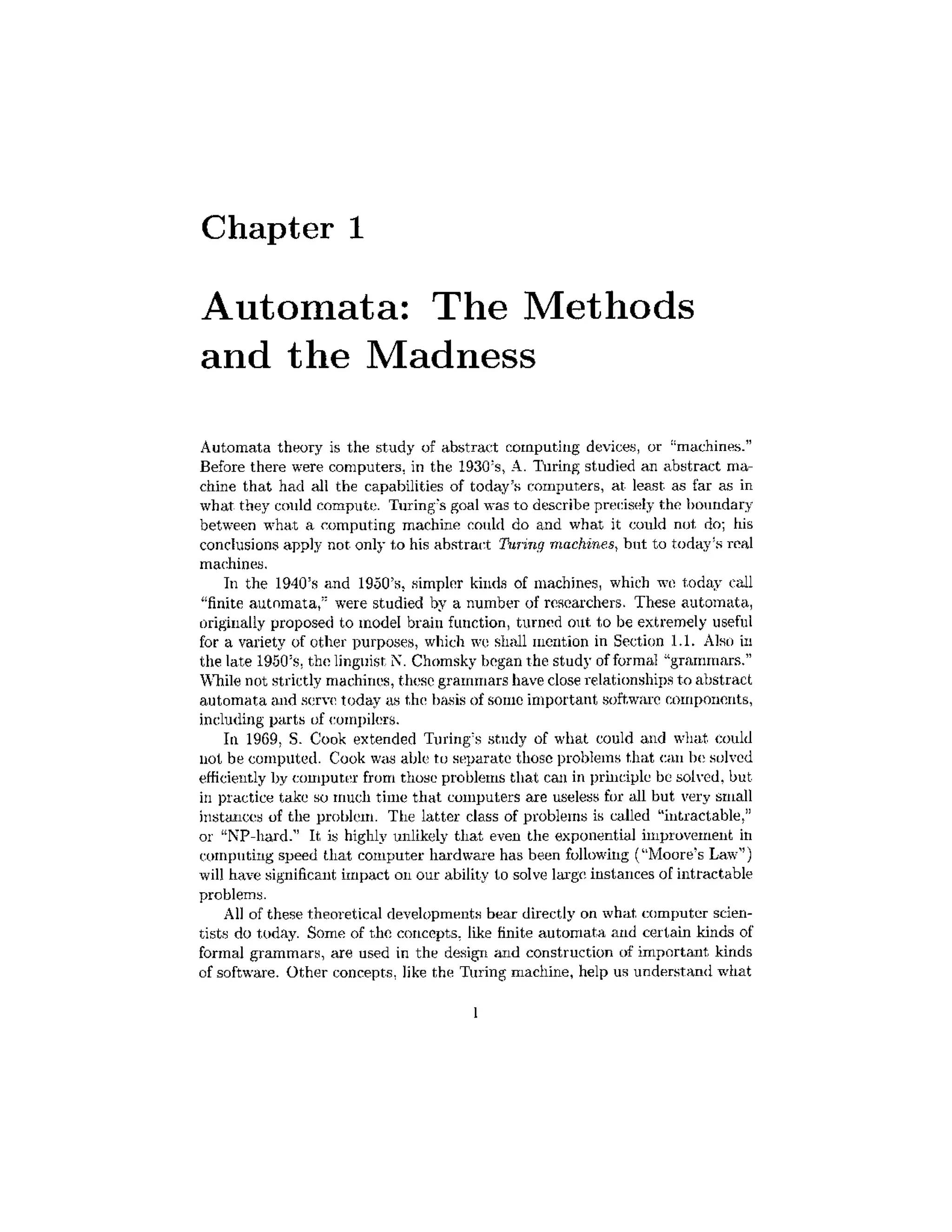 Introduction to Automata Theory, Languages and Computation | PDF