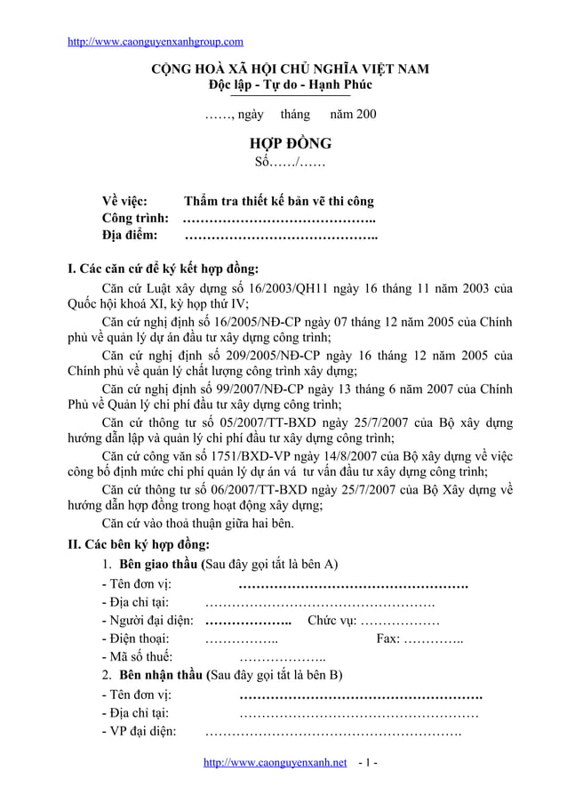 Hop dong tham tra tktc cong ty moi truong, de an bao ve moi truong | PDF