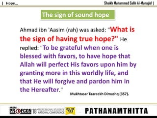 Hope in Islam-power point for MSM PRPFCON -PATHANAMTHITTA | PPTX