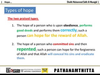 Hope in Islam-power point for MSM PRPFCON -PATHANAMTHITTA | PPTX