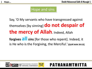 Hope in Islam-power point for MSM PRPFCON -PATHANAMTHITTA | PPTX