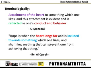 Hope in Islam-power point for MSM PRPFCON -PATHANAMTHITTA | PPTX