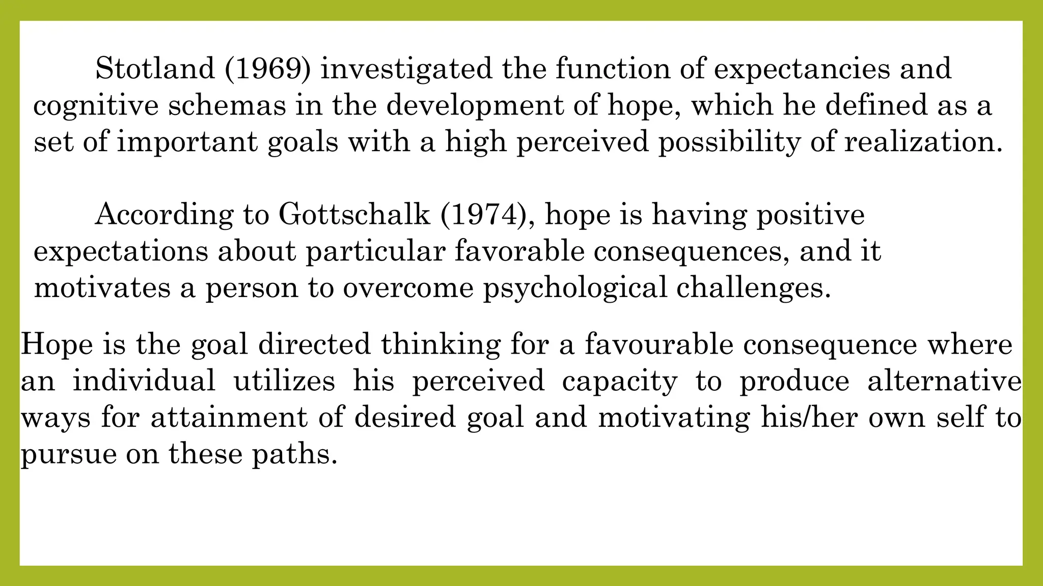 hope a positive cognitive state and quality | PPTX