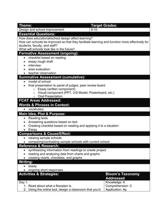 School Design Project | PDF | Educational Assessment | Education
