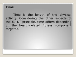 Health Optimzing Physical Education 1 FITT Principle | PPTX