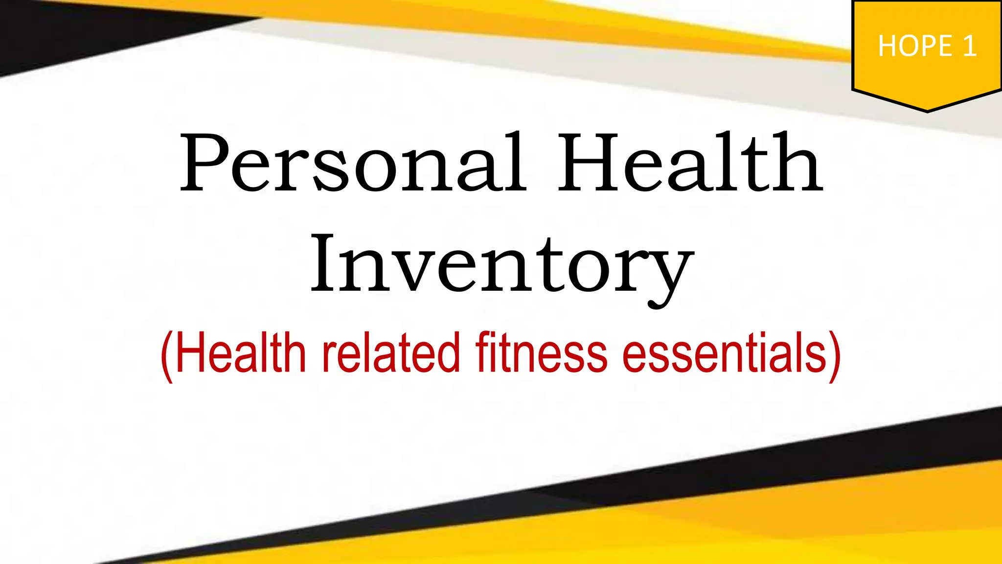 Health related fitness essentials | PPTX