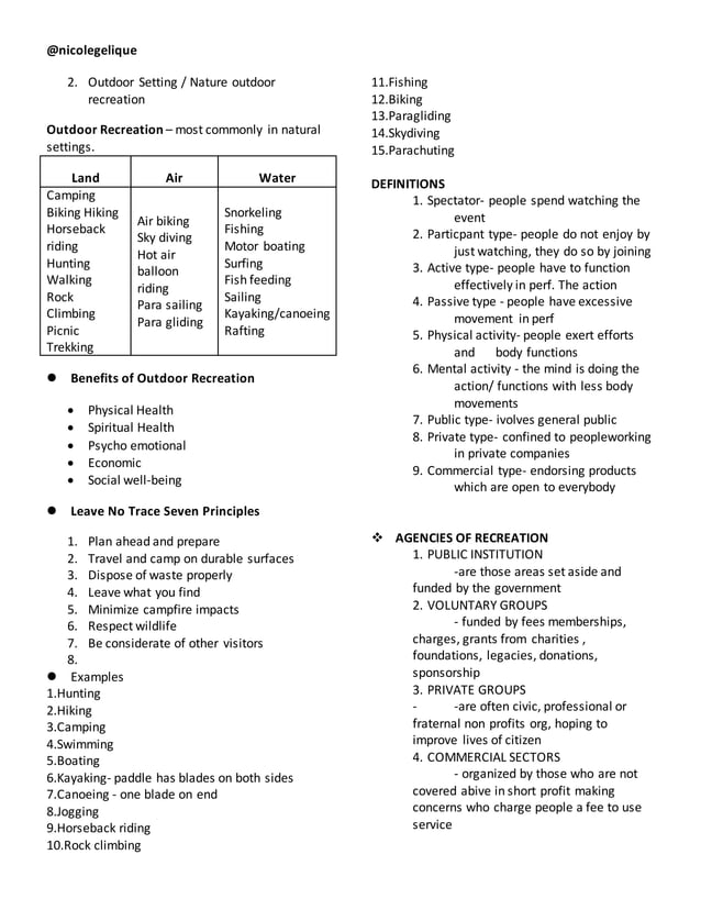 Grade 12 Module : Hope 3 Recreational Activities | DOCX