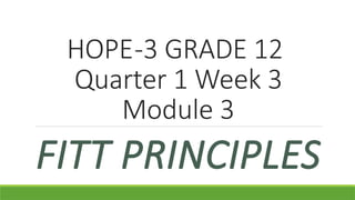 health optimizing physical education 3 module 3 | PPTX