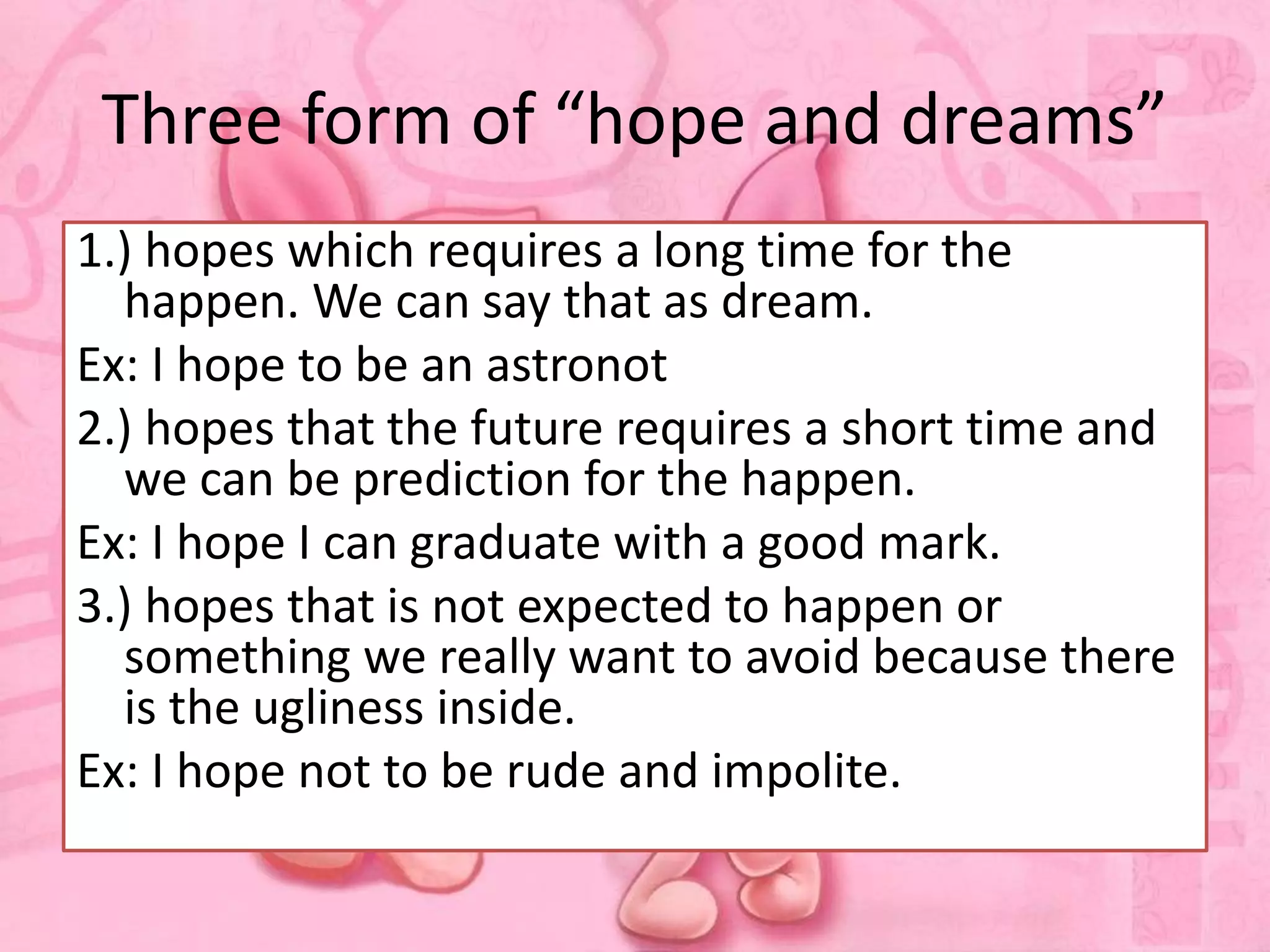 Hope and dreams | PPTX