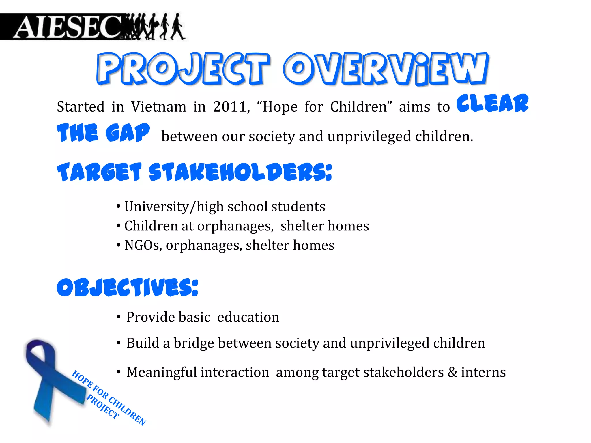 Hope for children project | PPTX