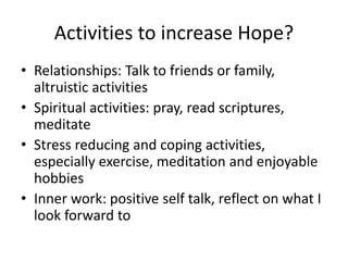 Hope: Psychology and Theology in conversation | PPTX