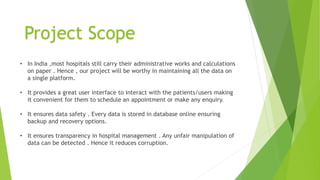 Hope health care centre, Hospital Management Website | PPTX | Computer ...