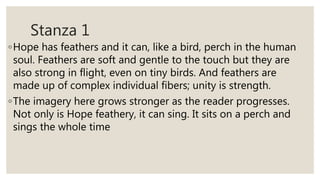 Hope is the thing with feathers - Emily Dickinson | PPT