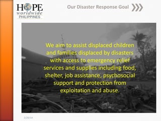 HOPEww Philippines Response to Typhoon Haiyan Survivors | PPTX
