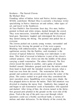 Hopi Kachina TraditionFollowing the Sun and MoonAlph H. Seca | DOCX