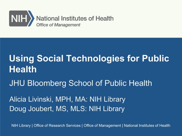 2013 Johns Hopkins School of Public Health Lecture | PPT