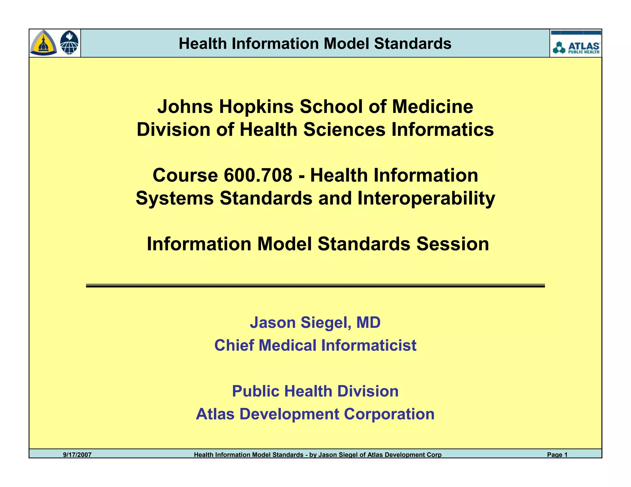 Public Health Information Model Standards | PPT | Free Download