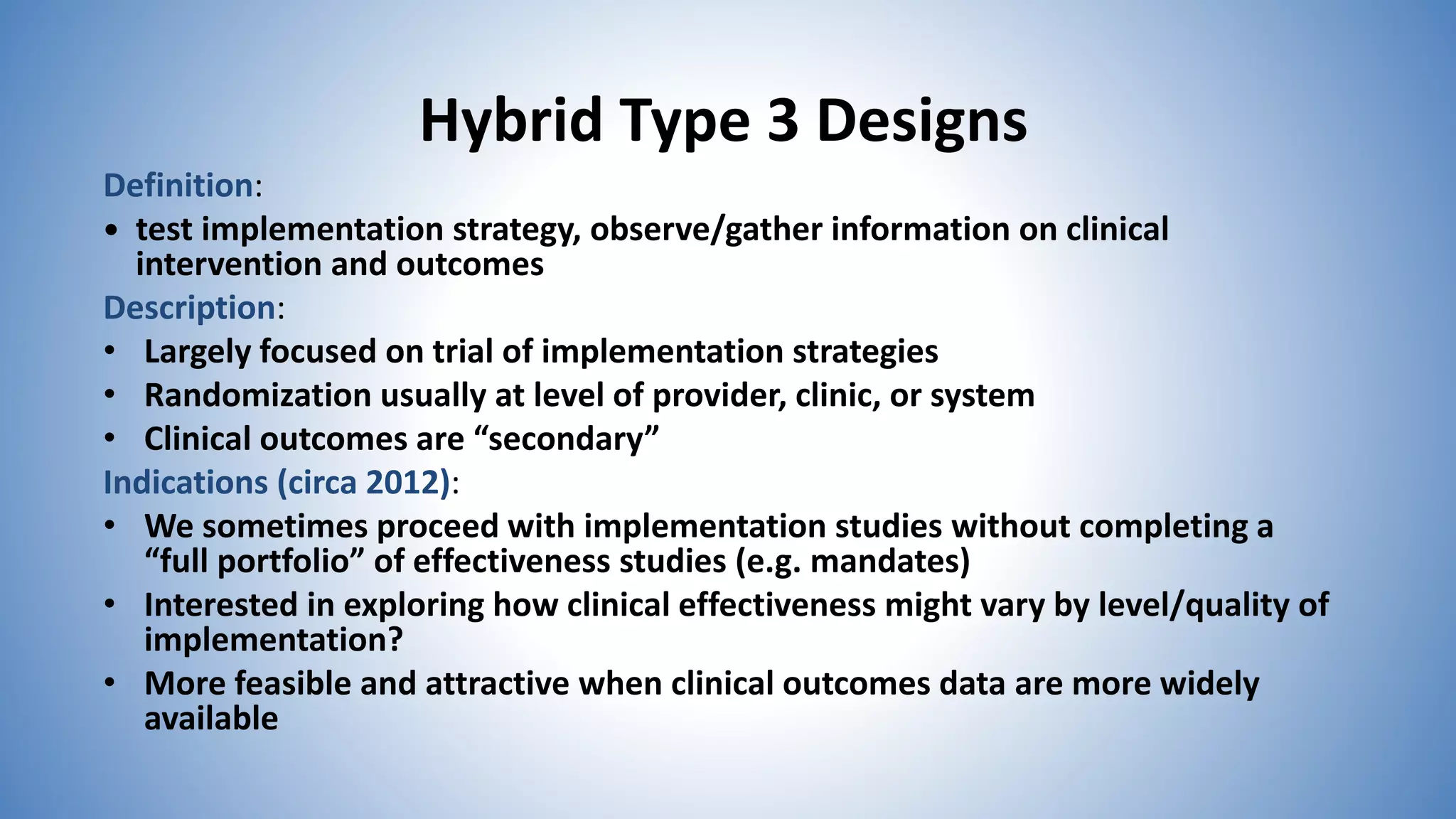Innovative Study Designs for Implementation Research | PPTX