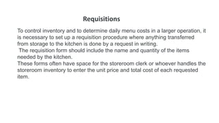 inventory control of foods | PPTX