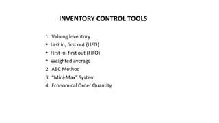 inventory control of foods | PPTX