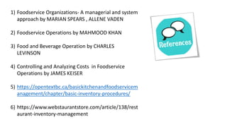 inventory control of foods | PPTX