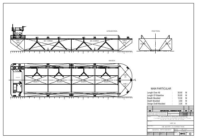 General Arrangement - Hopper Barge 36,6 Meters - MRP 06