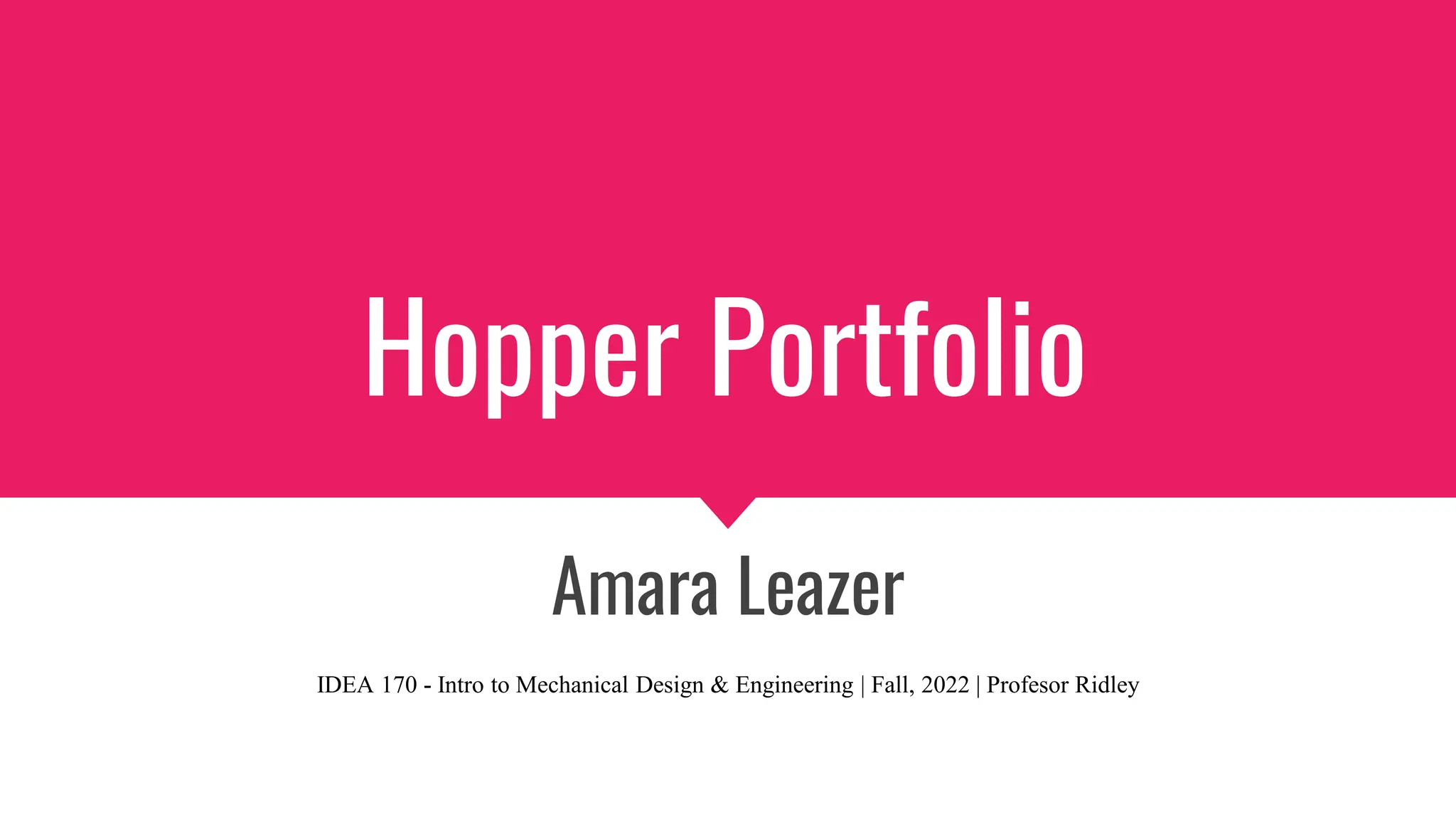 Amara Leazer's Hopper Portfolio - IDEAS170 | PPT