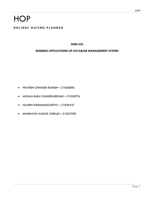 Database System for online Travel booking System. | PDF