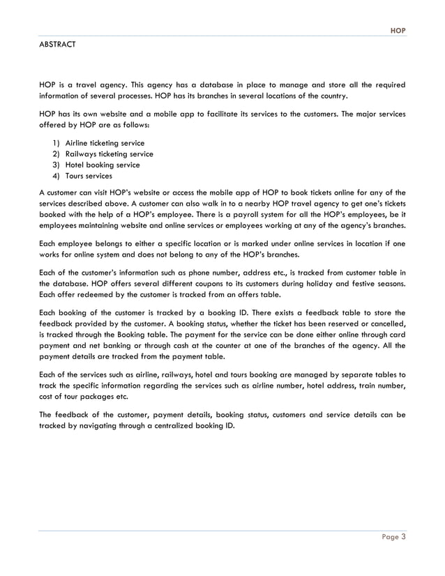 Database System for online Travel booking System. | PDF