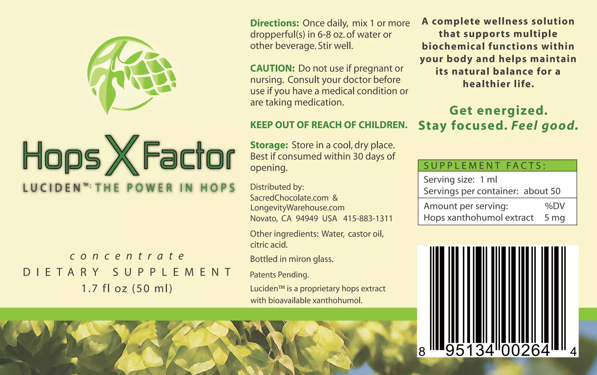 Hops X Factor (Lucedin) Xanthohumol LABEL | PDF