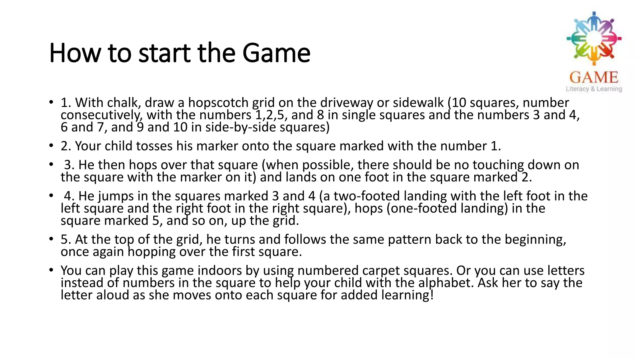 HOPSCOTCH GAME | PPTX