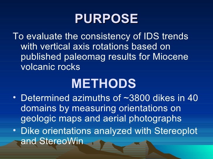 COMPARISON OF DIKE AZIMUTHS IN THE INDEPENDENCE DIKE SWARM, CALIFORNI…