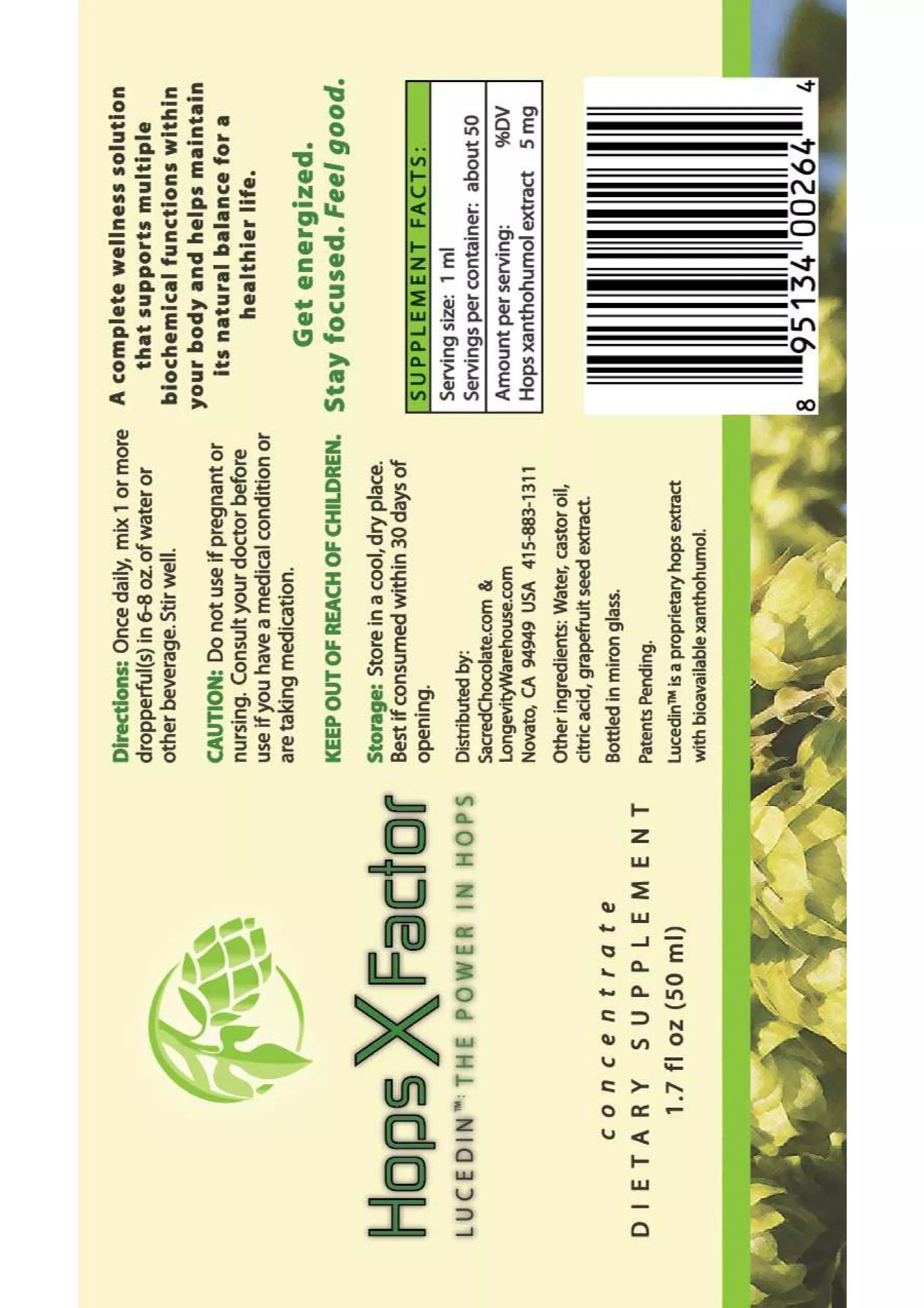Hops X Factor (Lucedin) Xanthohumol LABEL (NEW FORMULA) | PDF