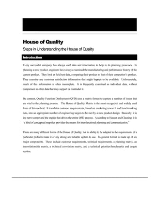 House of Quality | PDF