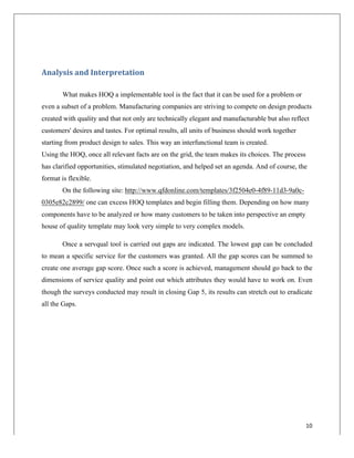 HOQ and SERVQUAL | PDF